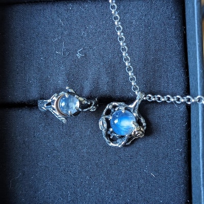 Rose Gold Moon Ring luna Silver Moonstone Moon Ring Moon Engagement ...