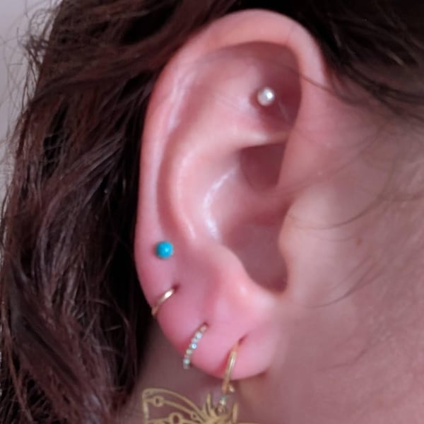 Tiny Cartilage Hoop/clicker Hoop/tiny Hoop Earrings/tragus Earring ...