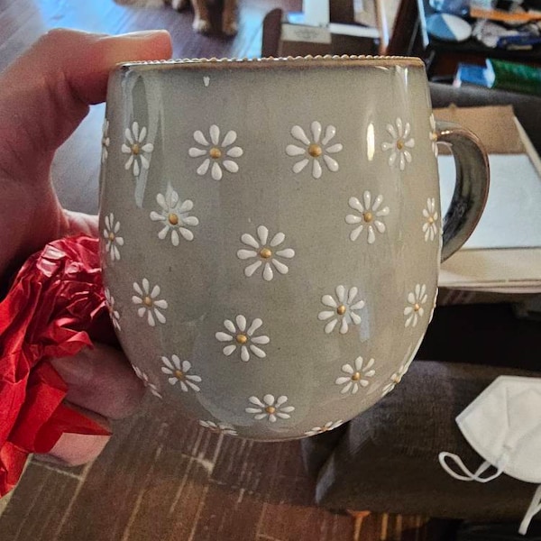Daisy Coffee Mug | Cozy Tea Cups | Daisy Cappuccino Ceramic Mug | Cute ...