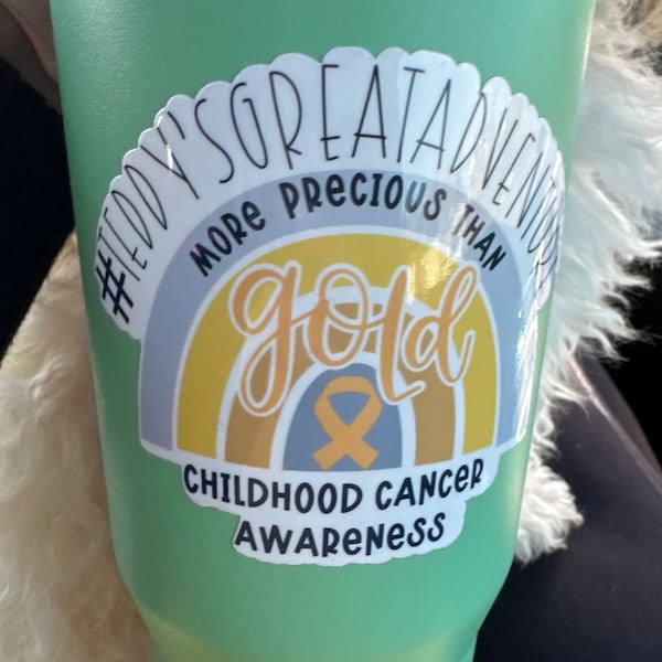 Childhood Cancer Awareness Waterproof Sticker - Etsy