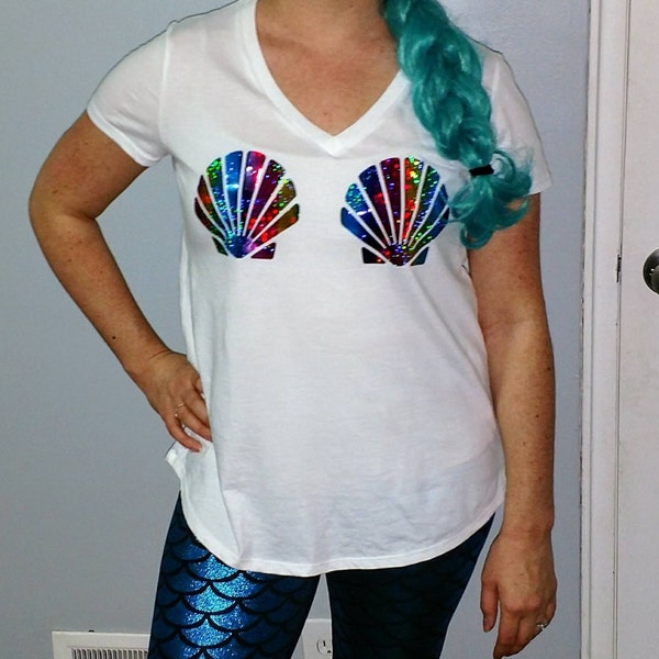 Diy Mermaid Mermaid Seashell Bra Glitter Vinyl, 1 Set Scalloped Sea ...