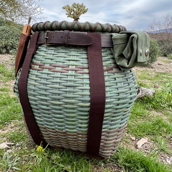 FOREST GREEN MESH Gathering / Foraging Bag - Folding Collapsable ...