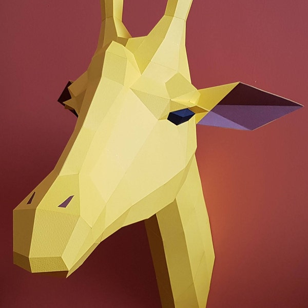 Paper Giraffe Trophy, Giraffe Head, Download, Paper Craft Animal, Faux ...