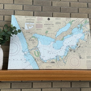 CUSTOM Nautical Map / Chart Printed on Canvas, Acrylic, or Metal Most ...