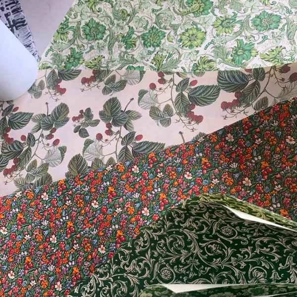 2 Sheets Italy Florentine Italian Paper Petite Black Floral ~ Carta ...