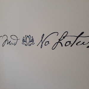 No Mud ~ No Lotus Wall Quotation, Inspirational Quote, Wall Decal ...