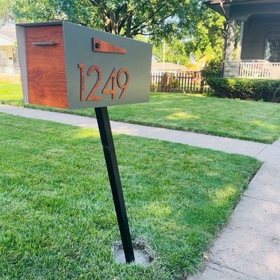 Post Mounted Mailbox Aluminum Mailbox Post Mailbox Pole Metal Mailbox ...