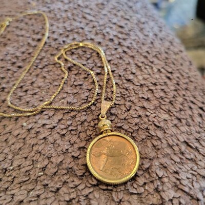 Coin Holder Bezel Penny USA 1 Cent Gold Tone for Charm - Etsy