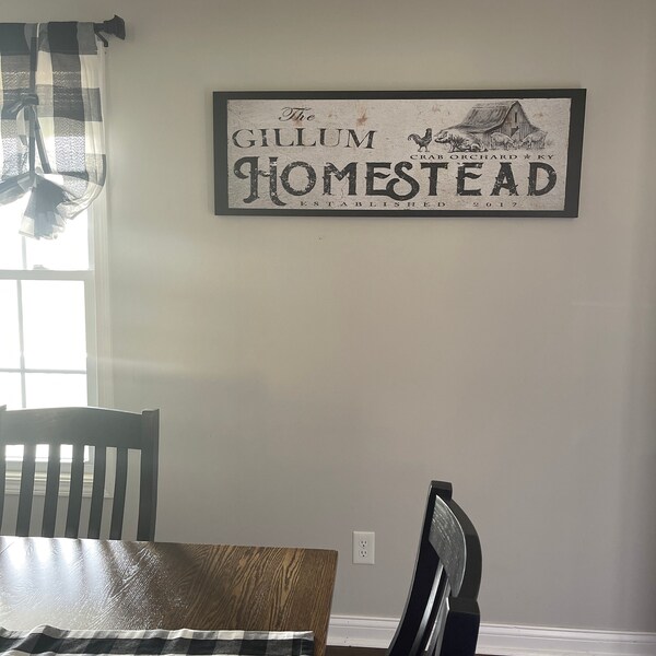 Homestead Farmhouse Sign Home Decor Family Farm Sign Industrial Print ...