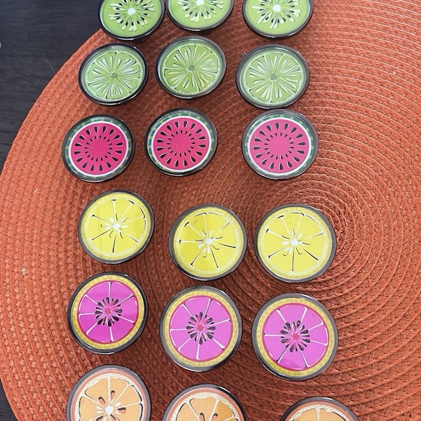 Citrus Fruit Slice Cabinet Knob | Colorful Drawer Handle - Etsy