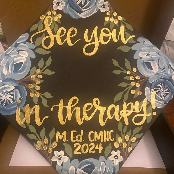 Hand Painted, Hand Lettered Custom Graduation Cap TOPPER - Painted ...