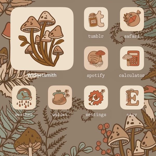 Aesthetic Cottagecore Ios App Icons iPhone Theme Wallpapers and Widgets ...