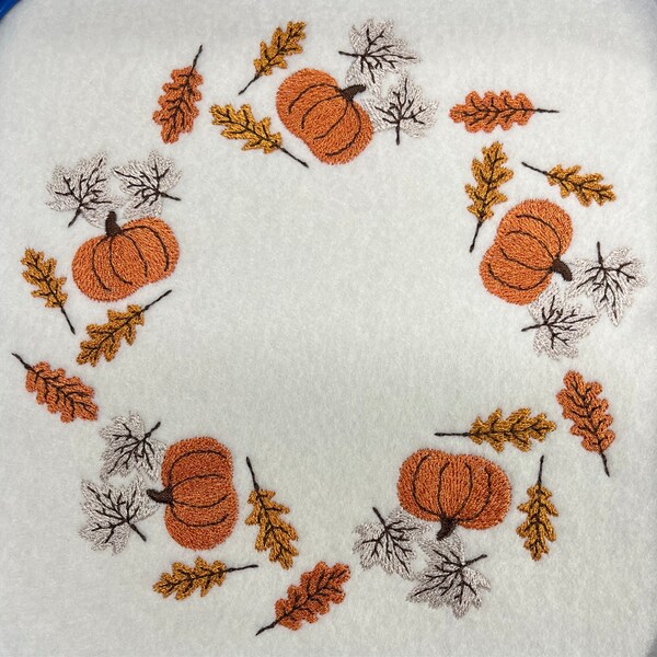 Fall Wreath Embroidery Design Autumn Machine Embroidery Designs 5 Sizes ...