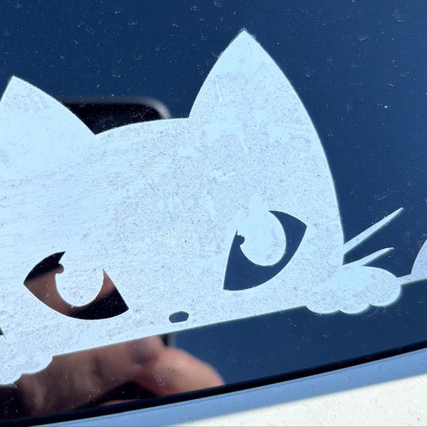 Peeking Cat Window Peeker Vinyl Decal | Gifts for Cat Lover | Cat Car ...