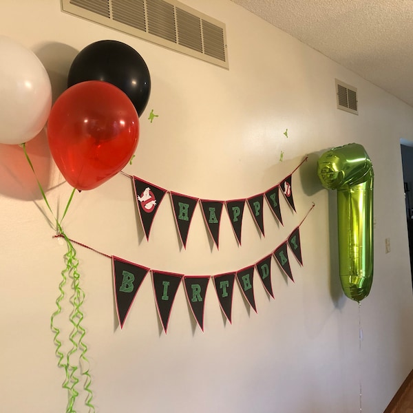 Ghostbusters Party Banner DIY / Ghostbusters Happy Birthday Banner ...