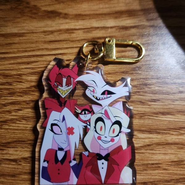 Cute Keychains Hazbin Hotel Helluva Boss Angel Dust Husk Allastor Loona ...