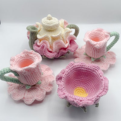 Floral Tea Set Crochet Pattern - Etsy