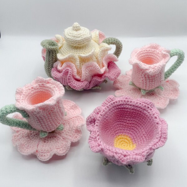 Floral Tea Set Crochet Pattern - Etsy