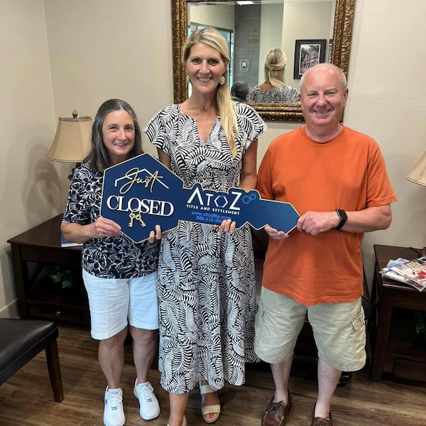 Just Closed, Navy Blue Key Sold Sign, 3D Closing Photo Prop, Modern Key ...