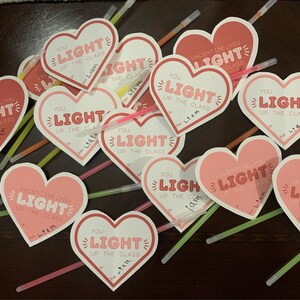 Glow Stick Valentine / Classroom Valentine / PRINTABLE DIGITAL DOWNLOAD ...