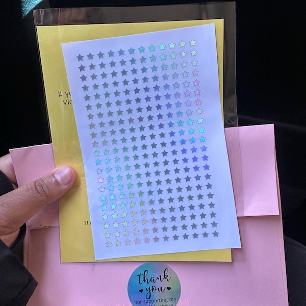 4mm Holographic Star Stickers, Tiny Stars Stickers, Vinyl Holo Stickers ...