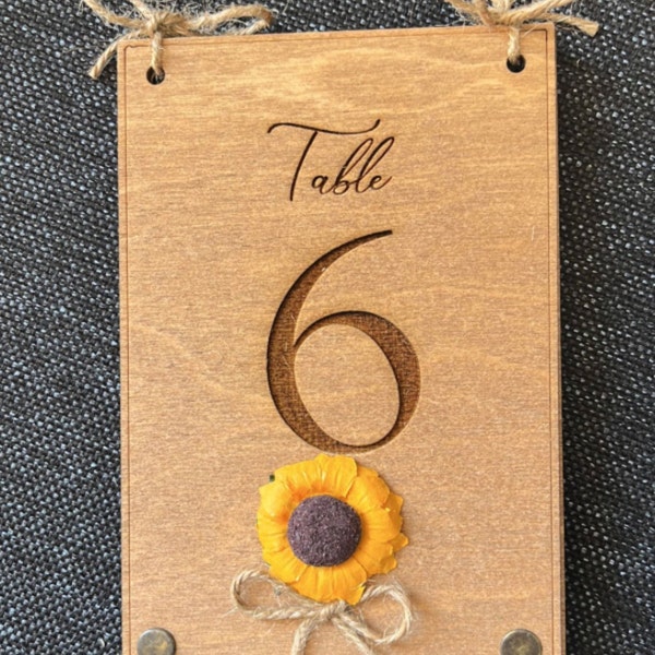 Eucalyptus & Floral Wood Wedding Table Numbers, Rustic Wedding Wooden ...