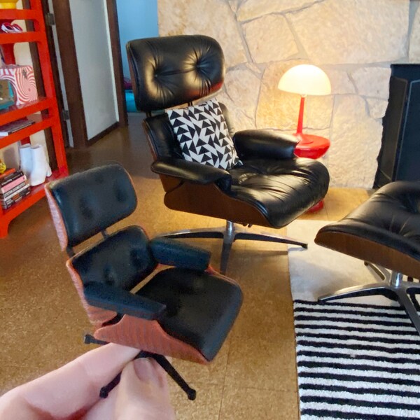 1:12 Scale Miniature Mid Century Modern Ball Chair, Egg Chair Designer ...