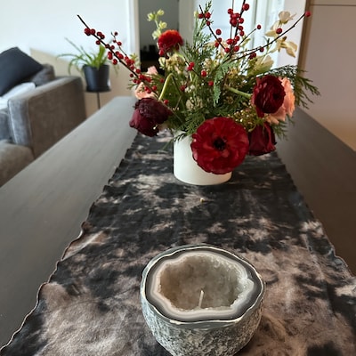 Malachite Matrix Crystal Geode Pillar Candle FREE SHIPPING - Etsy