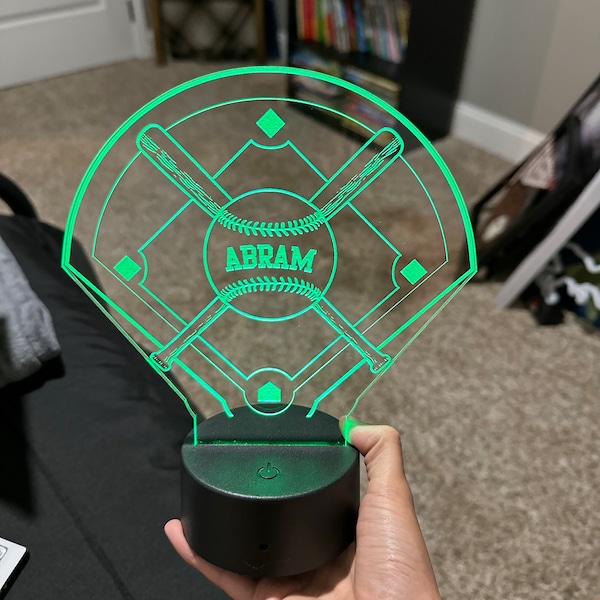 Baseball LED Light, Personalized Night Light, Sport Baseball Night ...