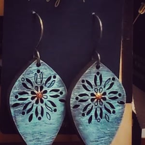 Minimalist Floral Quad Laser Engraved Earrings Digital - Etsy