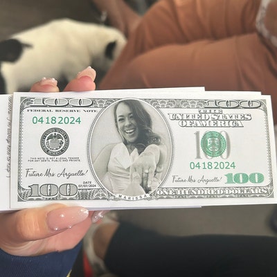 Personalized 100 Dollar Bill Prints, Perfect for the Bride, Birthday ...