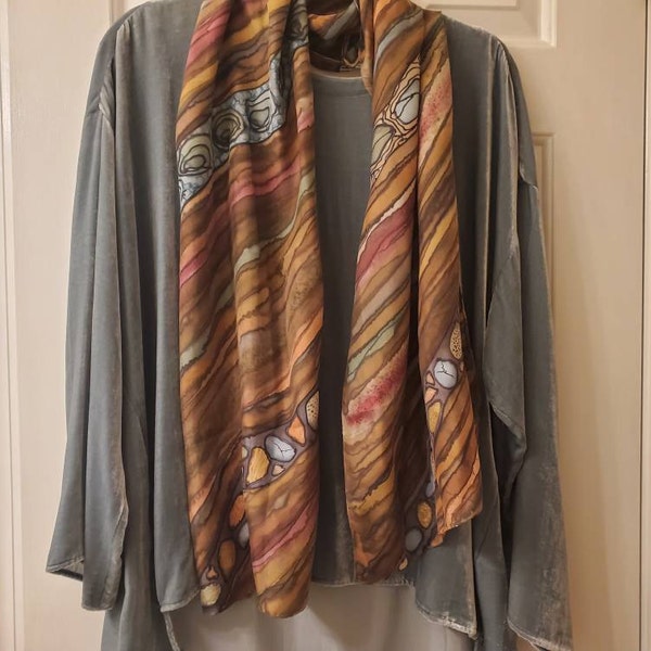 Checkbook Cover flower Garden, Hand Painted Silk Art Check Cover ...