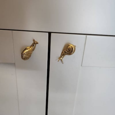 Solid Brass Snails Knobs Drawer Knobs Pulls Kitchen Cabinet Pulls Handle Exquisite Dresser Knobs ...