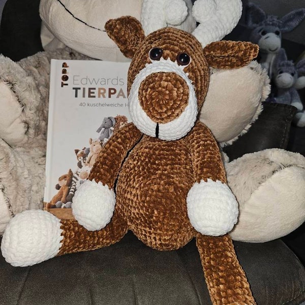 Pretty Donkey, Cuddly Toy Made of Soft Chenille Wool, Head, Arms and ...