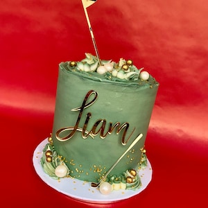 Custom Gold Mirror Mini Acrylic Cake Topper, Fancy Cake Topper ...