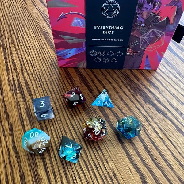 Dice Gacha Random Set - Handmade Resin Sharp Edge Dnd Dice Set for Dnd ...