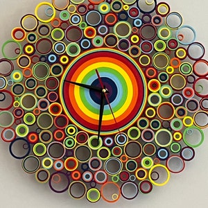 Wall Clock Paper Clock Colorful Clock First Anniversary - Etsy