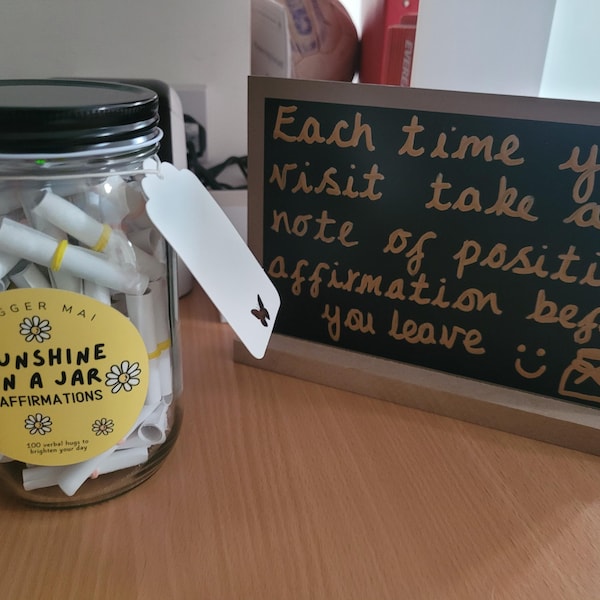 Affirmation Jar for Sending You Sunshine | 100 Uplifting Affirmations ...