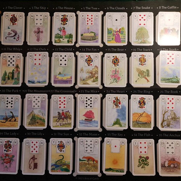 Lenormand Learning Card Set for Beginners and Advanced 9x4 Easy to ...