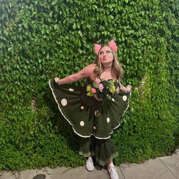 CROCHET PATTERN Garden Fairy Top Pattern Flower Plant Crop Top Boho ...