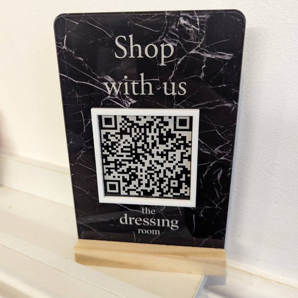 Mini QR Code Display Sign - Etsy