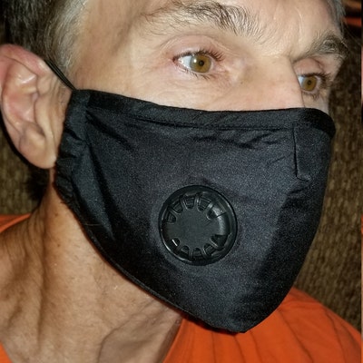 Vented Mask With Respirator and Filter, Reusable Washable Cotton Mask ...