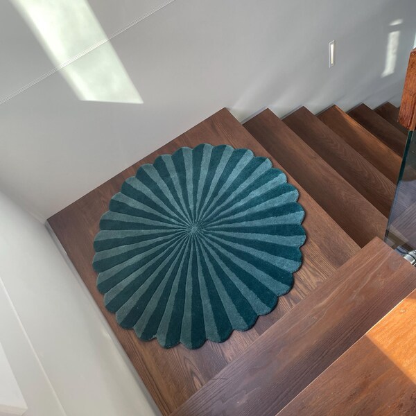 Handmade Round Irregular Shape Hand Tufted Rug 100% Woolen Rug 2x3 3x5 ...