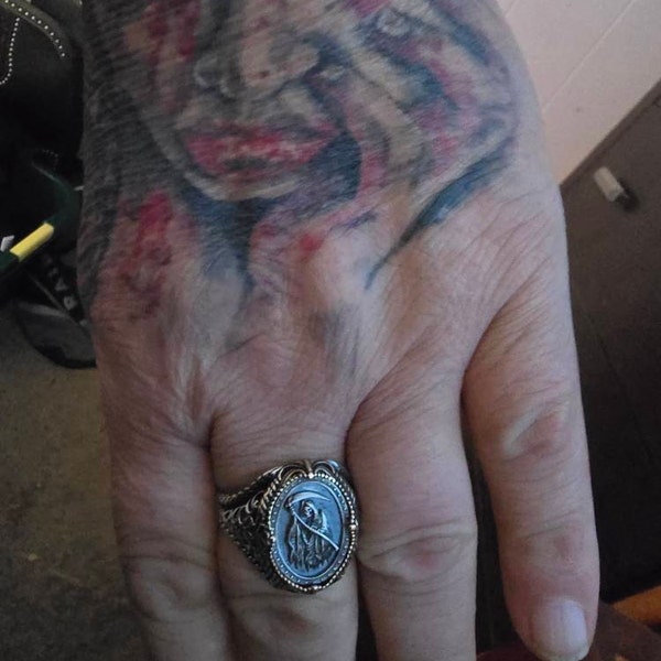 Barong God of Good Mens Ring in Silver, Balinese Mythology Gothic Ring ...