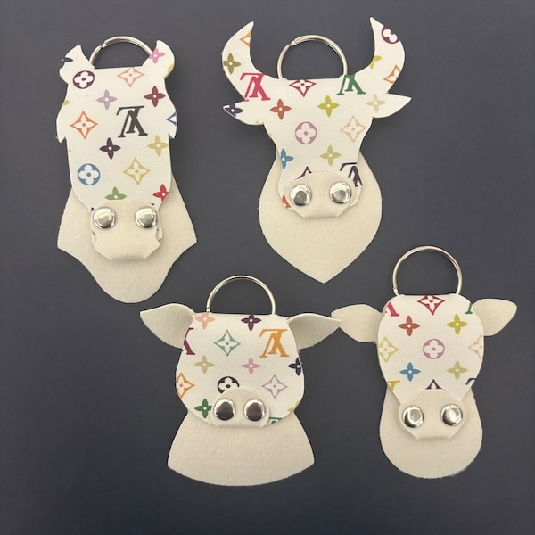 Leather Western Farm Animal Keychain SVG | Cow Key Fob | Horse, Bull ...