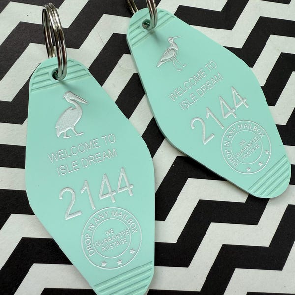 Custom Retro Motel Key Fob, YOUR CUSTOM TEXT, Custom Keychain ...