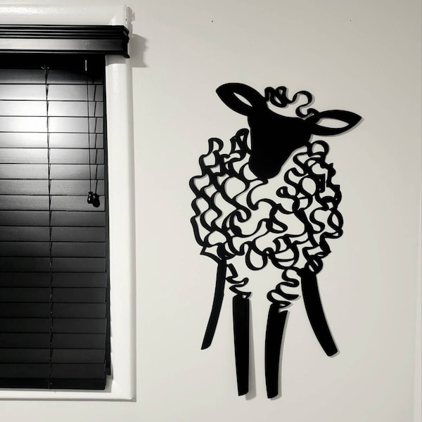 Sheep Metal Sign, Sheep Wall Art, Metal Sheep Yard Art, Sheep Decor ...