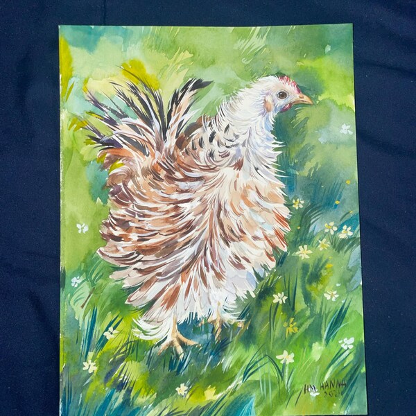 Commission Chicken Portrait, Custom Hen Painting, Rooster Drawing ...