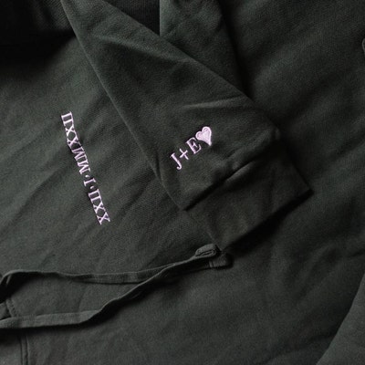 Personalised Embroidered Infinity Symbol Initial Sweatshirt or Hoodie ...