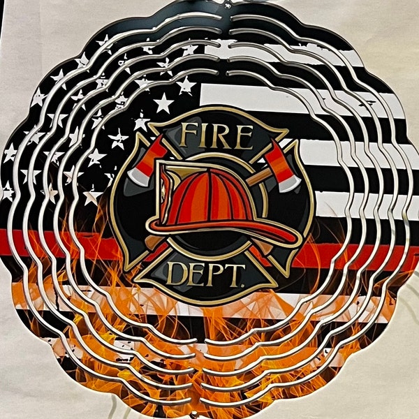 FIREFIGHTER Sublimation PNG Fire Dept Design Sublimation Wind Spinner ...